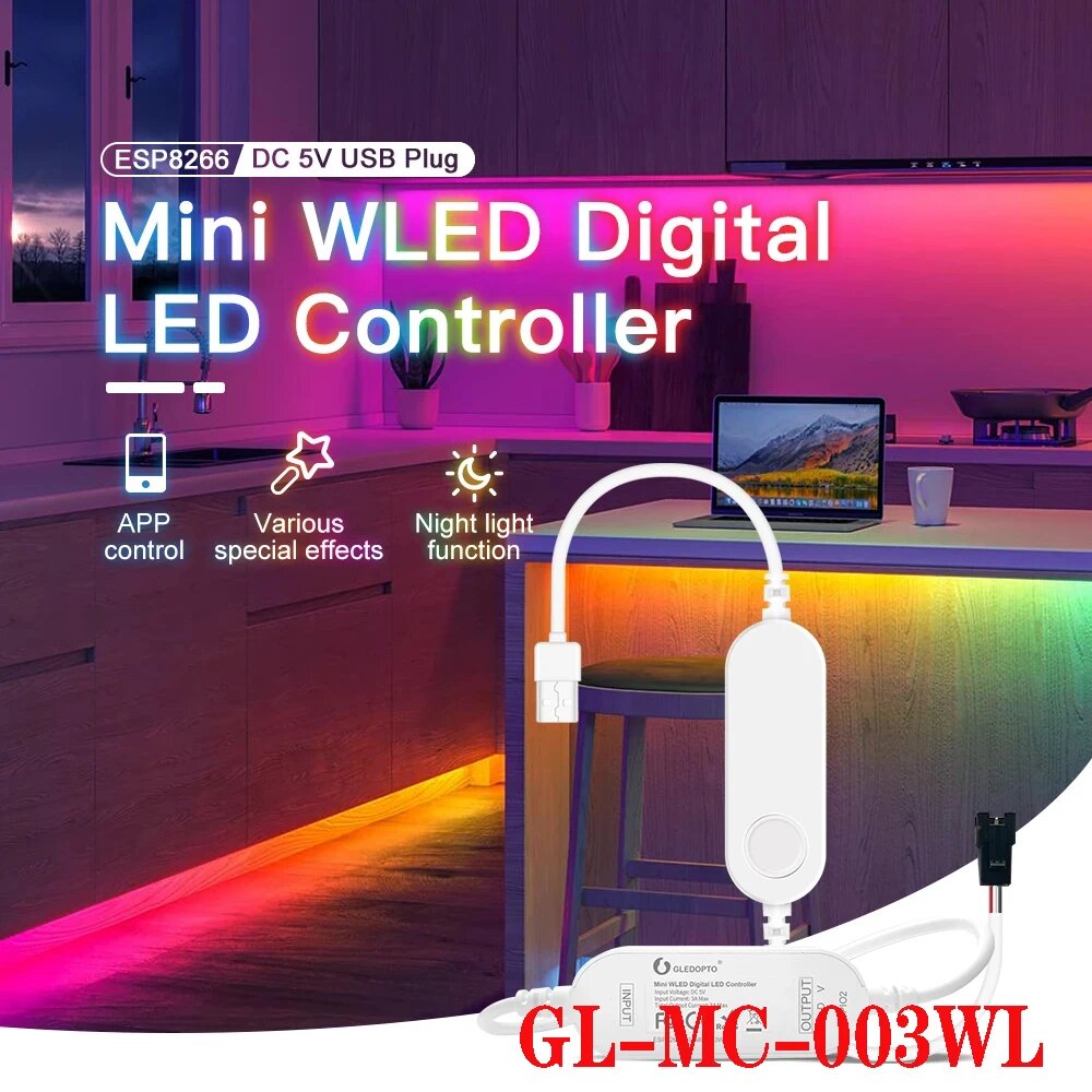 RGB-контроллер GLEDOPTO GL-MC-001WL/002WL/003WL/004WL DC5V No Mic