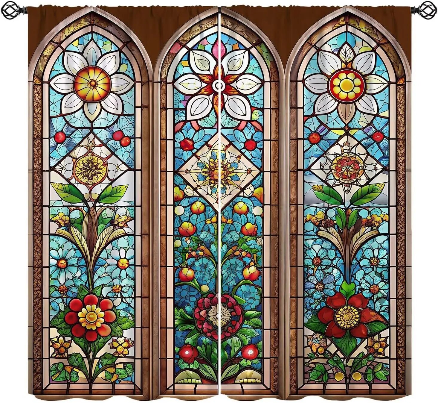 Витражные шторы 150x250см, 2 панели, цвет ZQ-26030161349