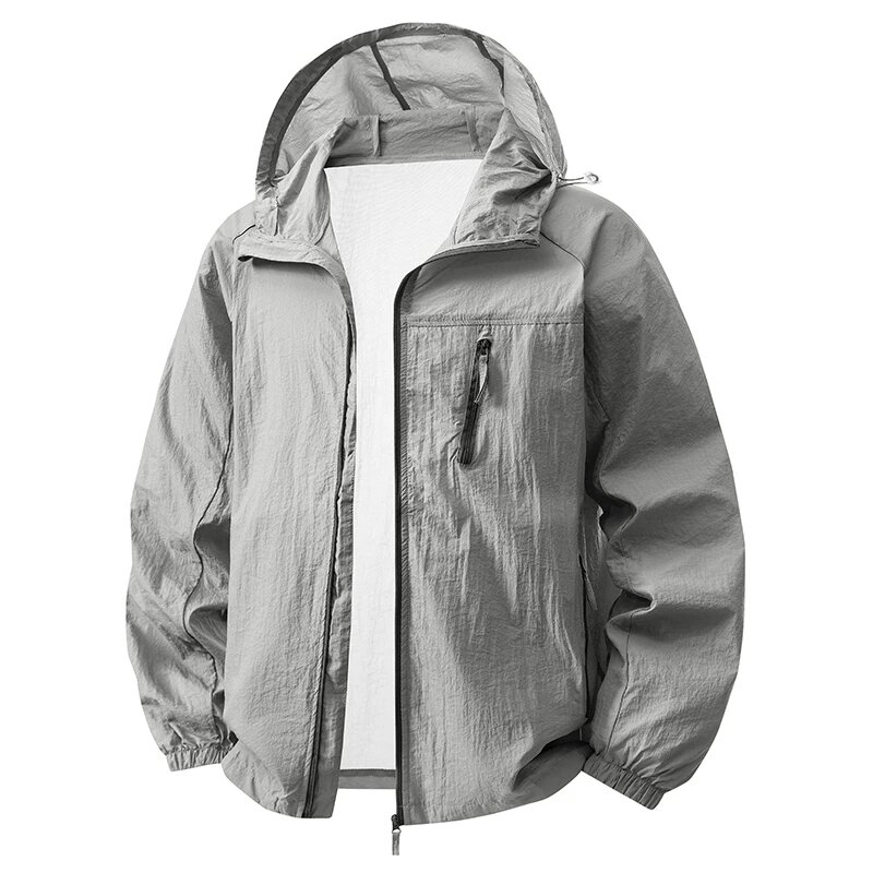 LNGXO Легкая Солнцезащитная куртка из нейлона для кемпинга M, Unisex Gray