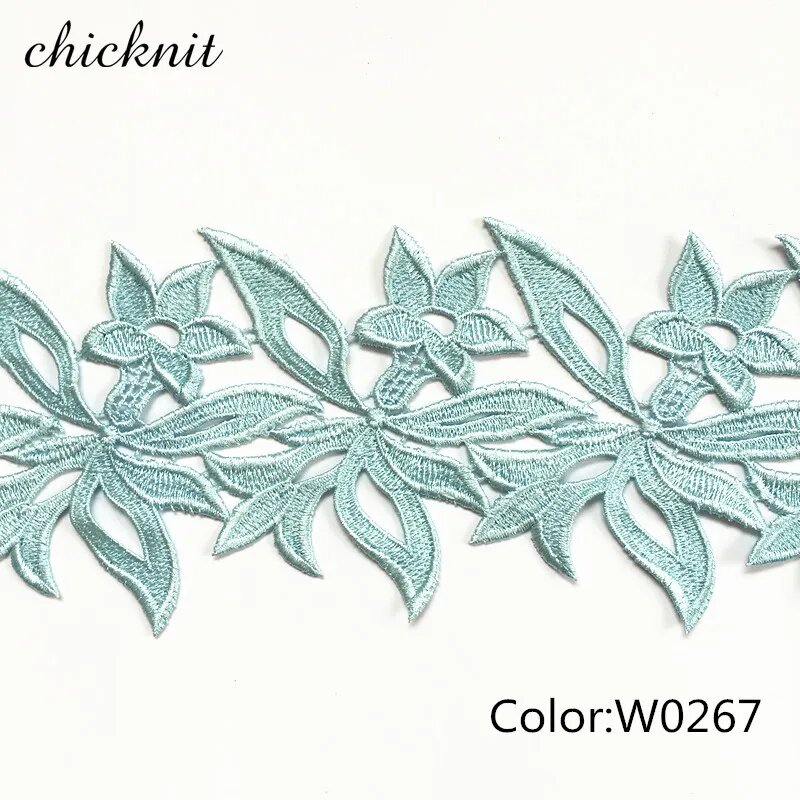 Кружевная лента бирюзовая, 1 yard W0267, 12см