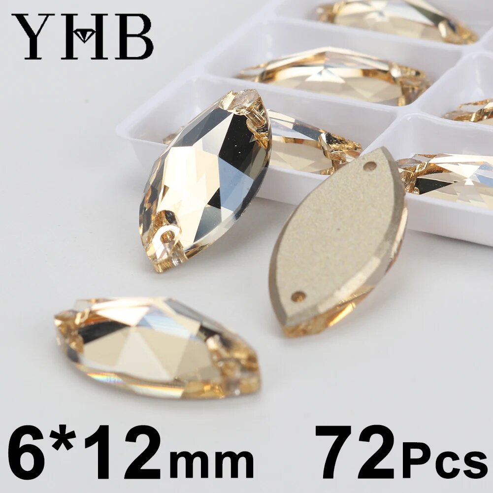 Стразы YHB 001GS Golden Shadow Rolivi для одежды Nevette 6X12mm