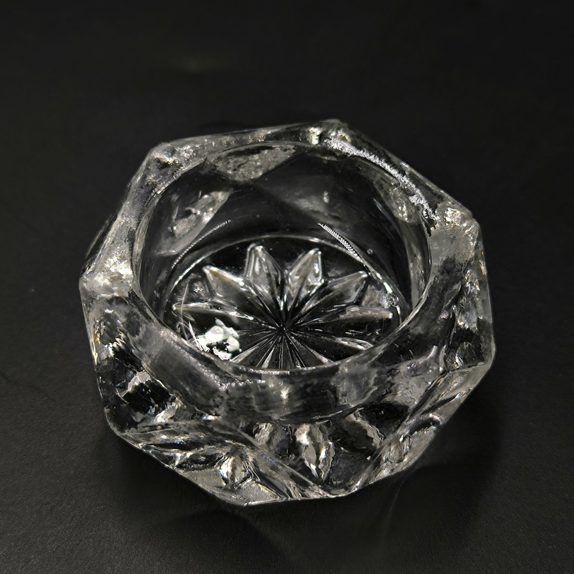 Солонка шестигранная, стекло, пресс, Россия, 1900-1940 гг.