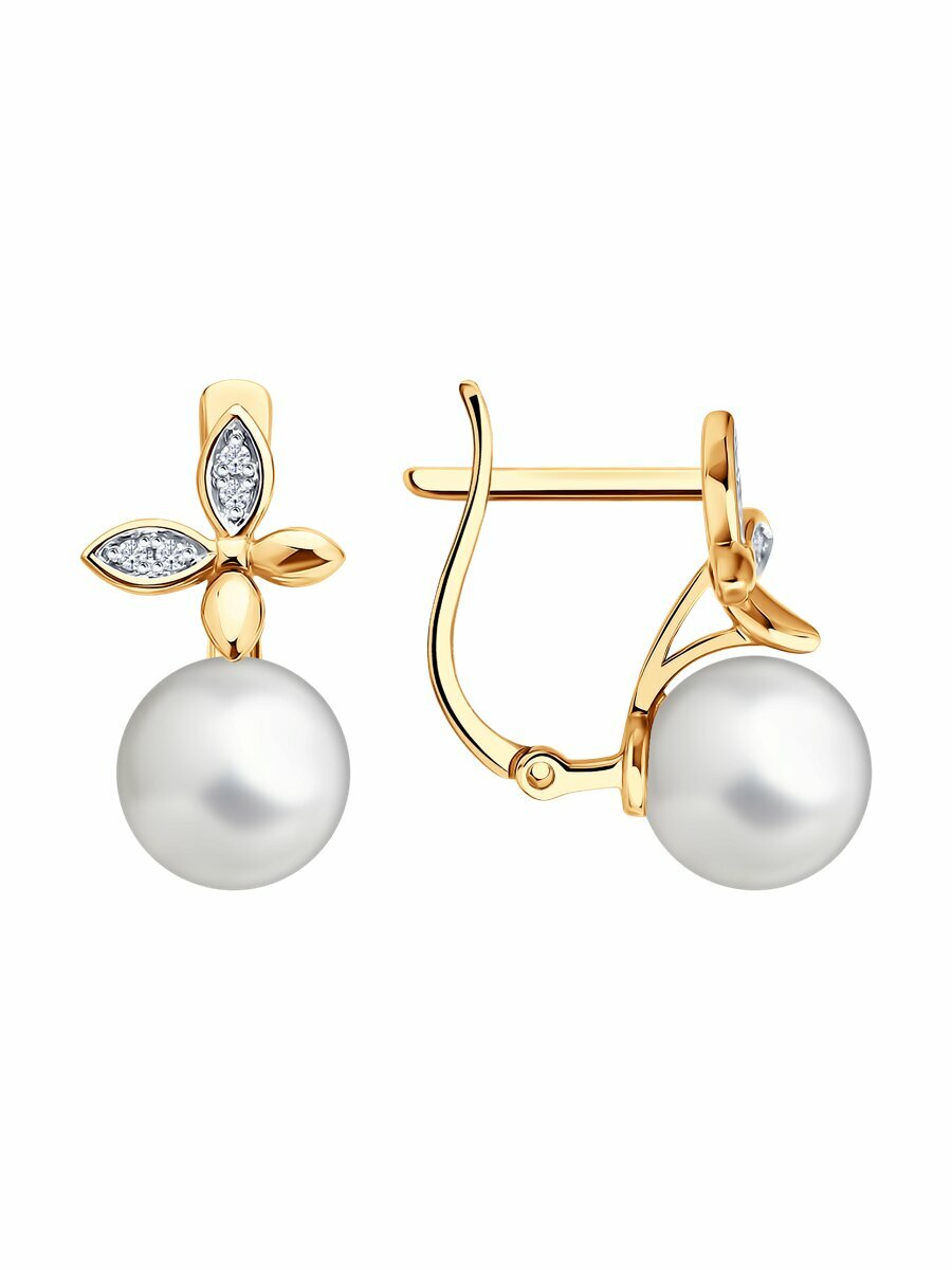 Серьги, красное золото, 585 проба