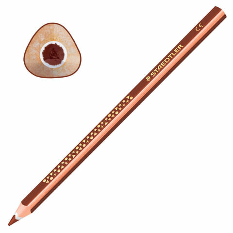 Карандаш цветной утолщенный STAEDTLER "Noris club", 1 шт, трехгранный, грифель 4 мм, коричневый, 1284-76