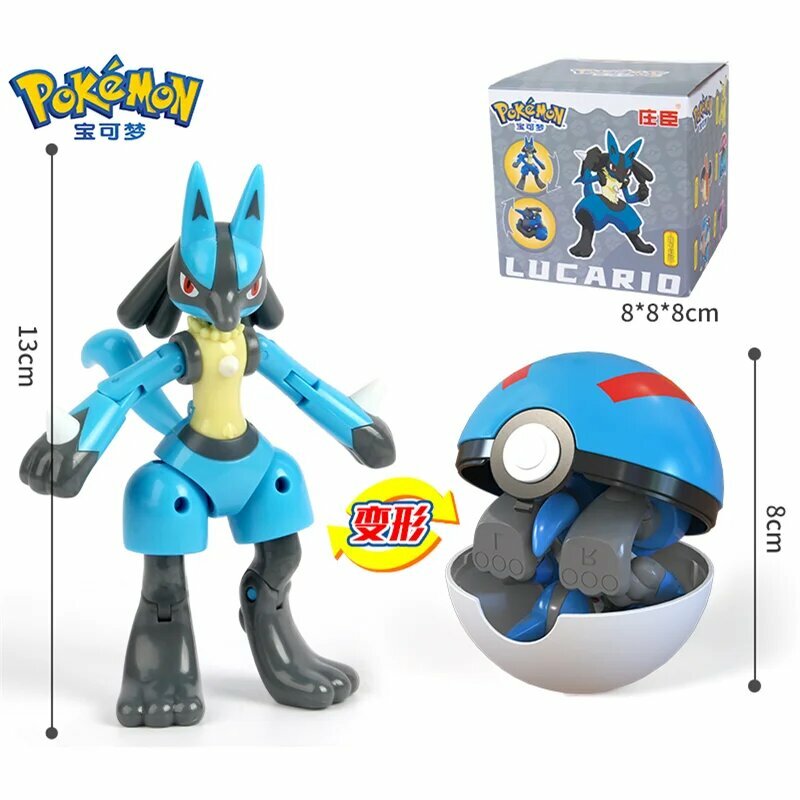 Lucario Покемон фигурка 13см в Покеболе, Синий