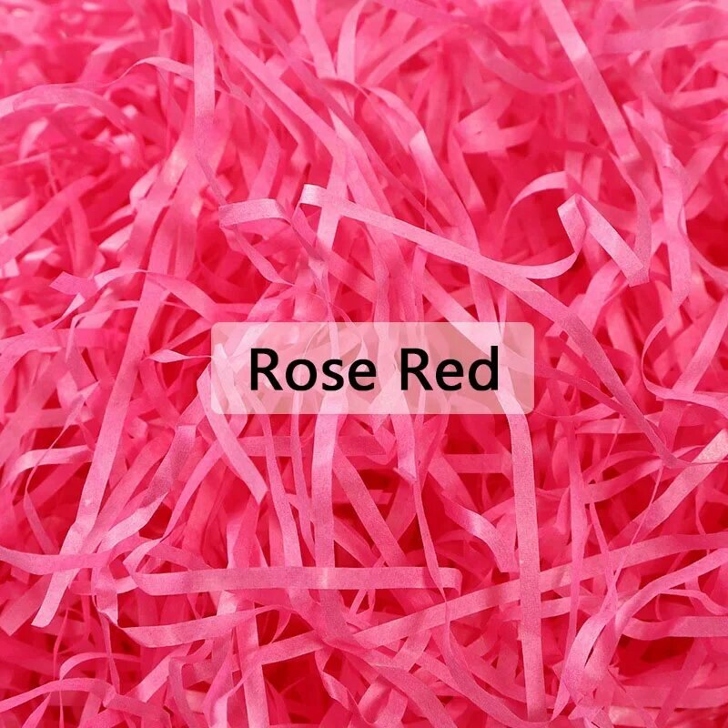 Красочная мятая бумага из рафии 50г Розовый, 50g, Красный, Rose red