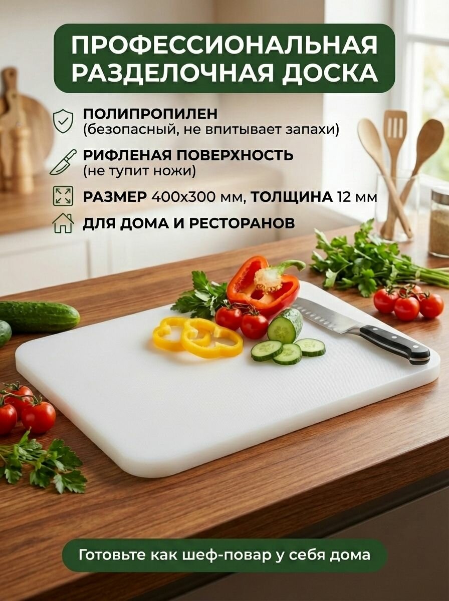 MACO Разделочная доска, 40 см х 30 см, 1 шт. белая