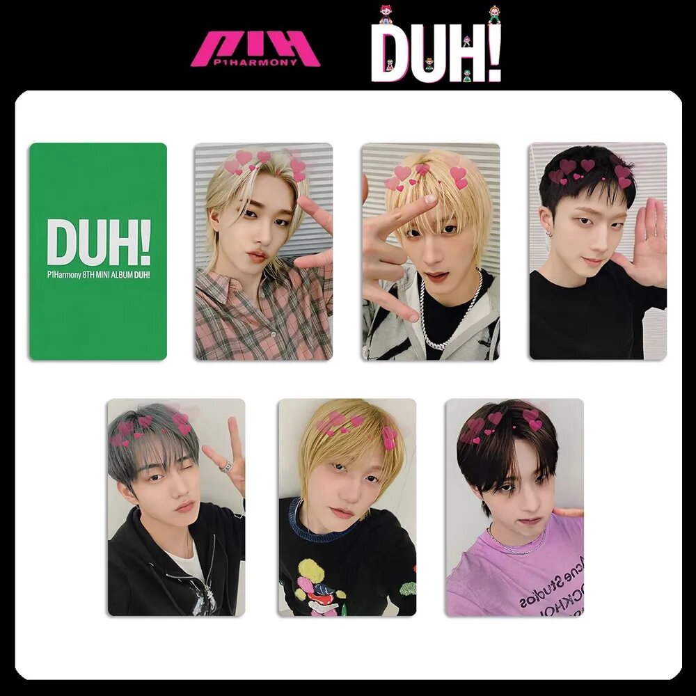 P1Harmony Карточки DUH k-pop карточки коллекционные WITHMUU EVERLINE Фотокарточки 54 * 86 мм 6 шт
