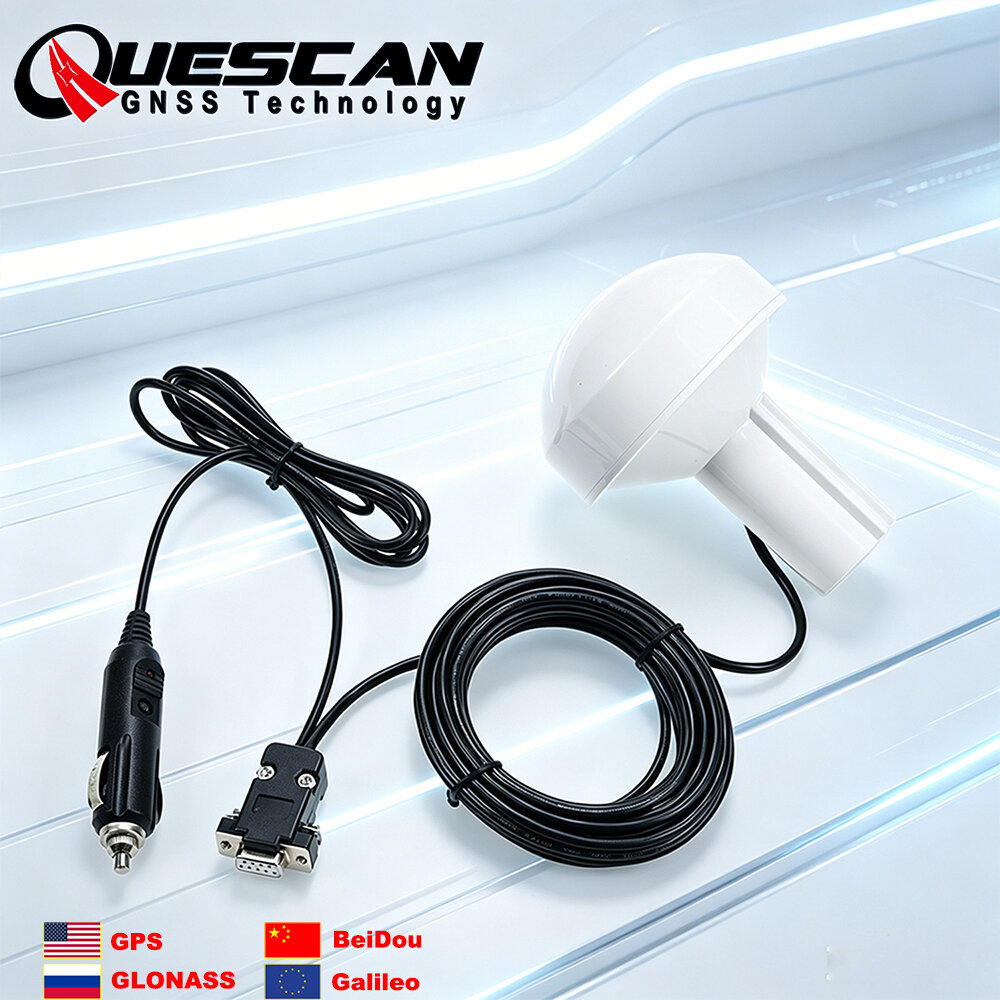 QUESCAN u-blox M10 12 В GPS антенна DB9 и разъем для прикуривателя RS232 NMEA 0183 Приемник GPS ГЛОНАСС Galileo BeiDou