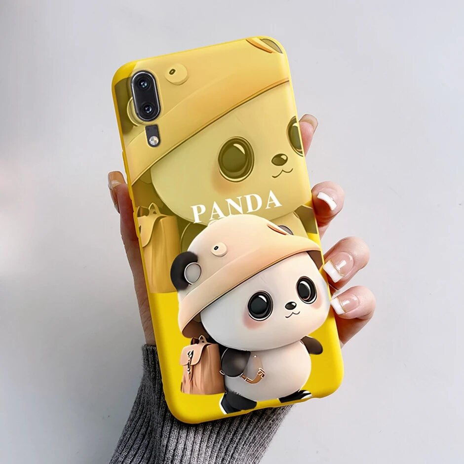 Чехол для Huawei P20 Pro, желтый, силикон, панда