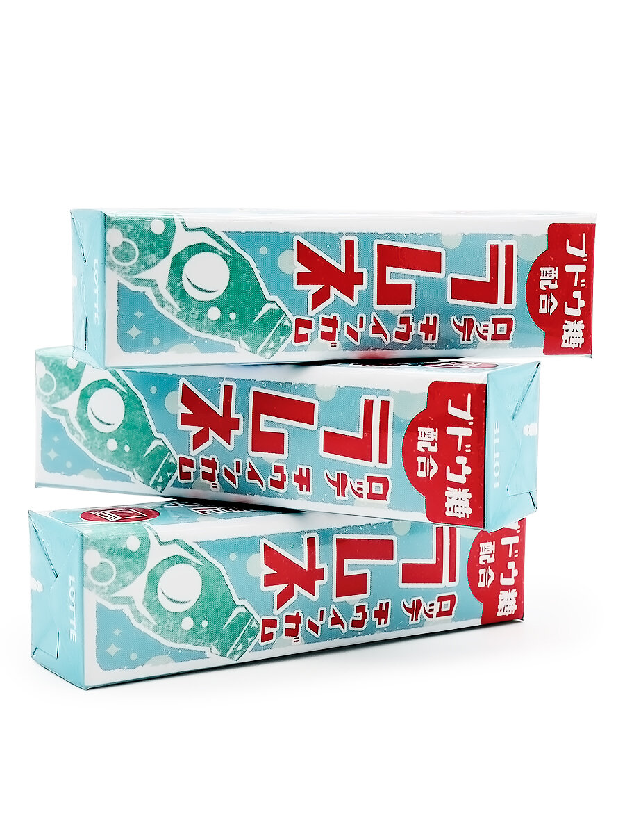 LOTTE Жевательная резинка с глюкозой со вкусом Рамунэ Chewing Gum Ramune Favor, 3 шт x 21 г