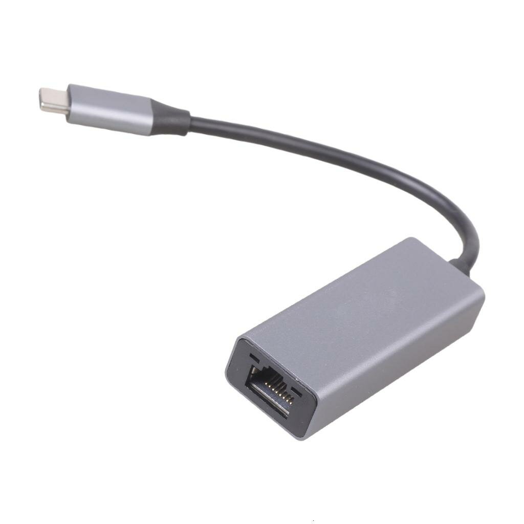 1Gbps Алюминиевый USB-C сетевой конвертер с двумя портами RJ45, Гигабитный