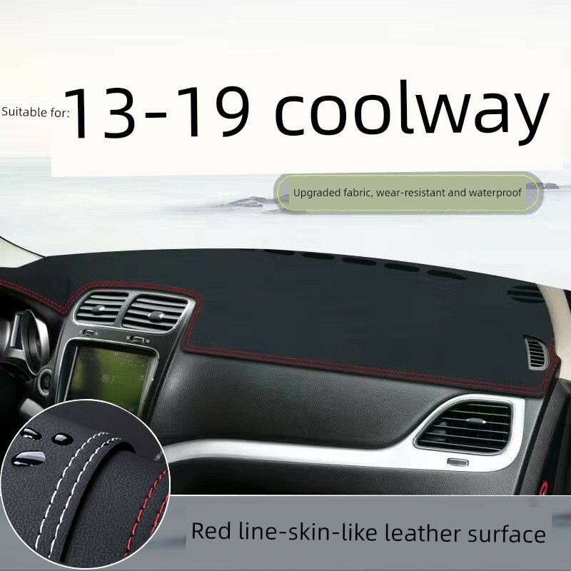 Передний солнцезащитный чехол из кожи для Dodge Caliber 2013-2019 с красной полосой - автомобильные аксессуары