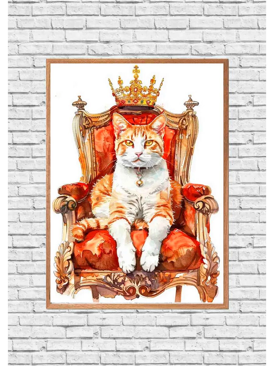 Японская бобтейловая кошка England queen 1, Плакат 30x42см
