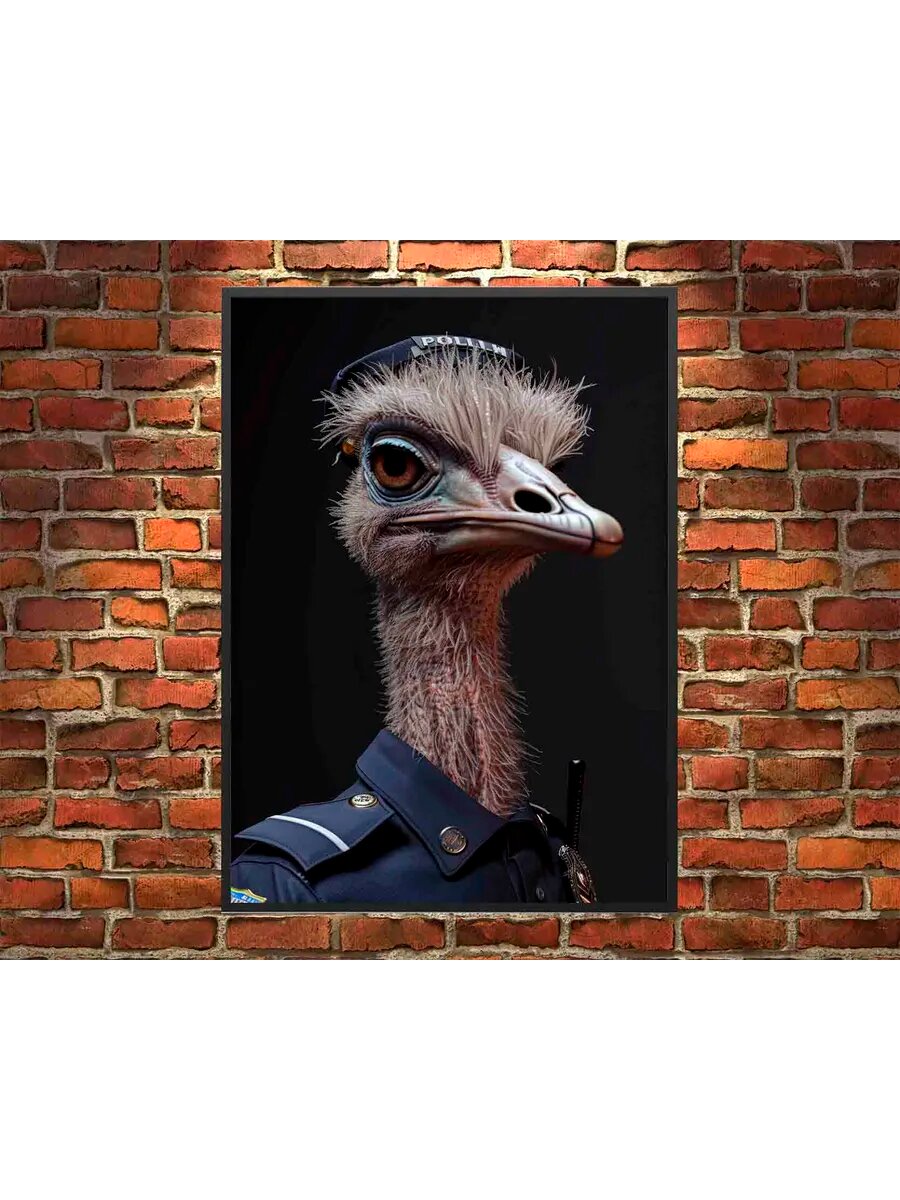 Страусиная ферма, Животное-полицейский 1, Плакат 30x42см