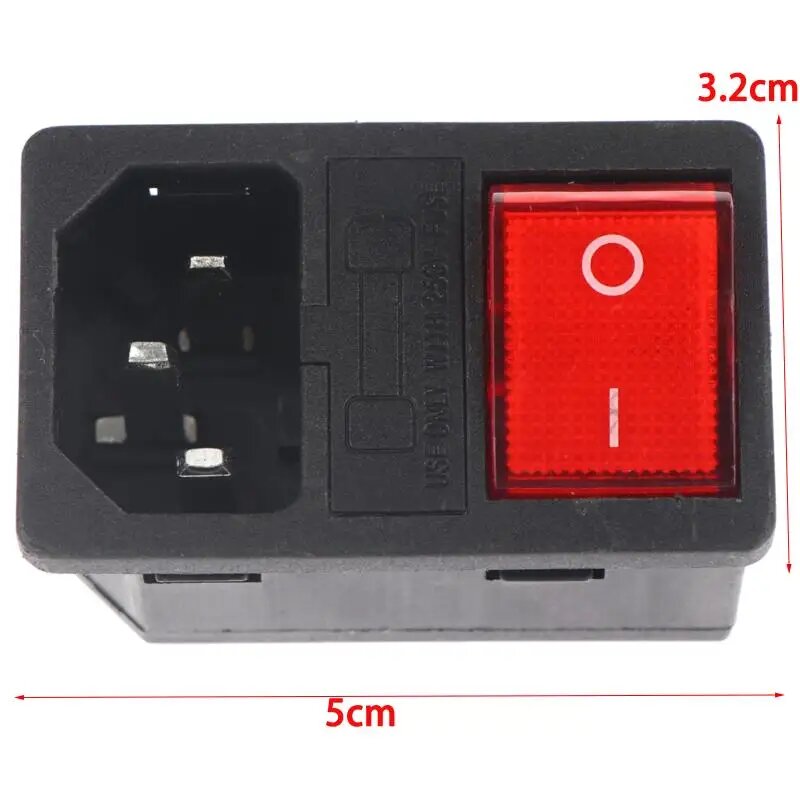 Электрическая розетка ZLinKJ IEC320 C14 3-контактная 250В с тумблером