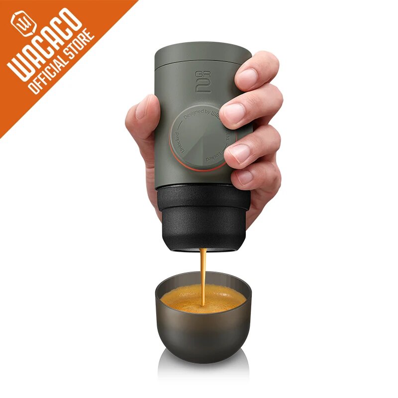 WACACO Nanopresso портативная кофеварка, Gray Olive
