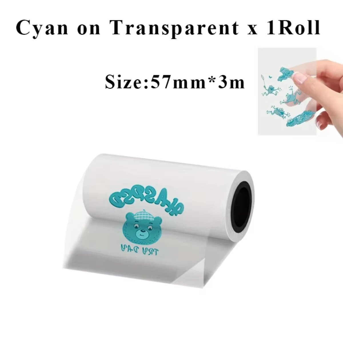 Прозрачная термобумага для мини-термопринтеров 1Roll-Print Cyan