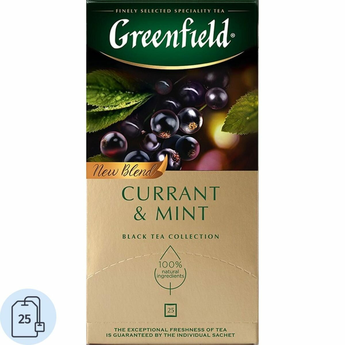 Чай Greenfield Currant and Mint черный 25 пакетиков, 10 уп.