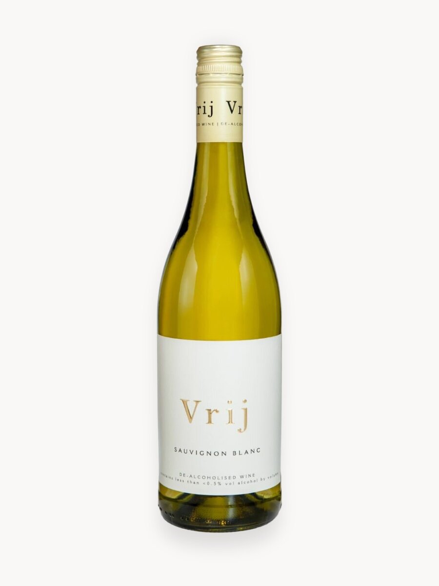 Безалкогольное вино сухое Vrij Sauvignon Blanc (Врай Совиньон Блан) белое натуральное, Южная Африка (0.75L, Alc.0,5%)