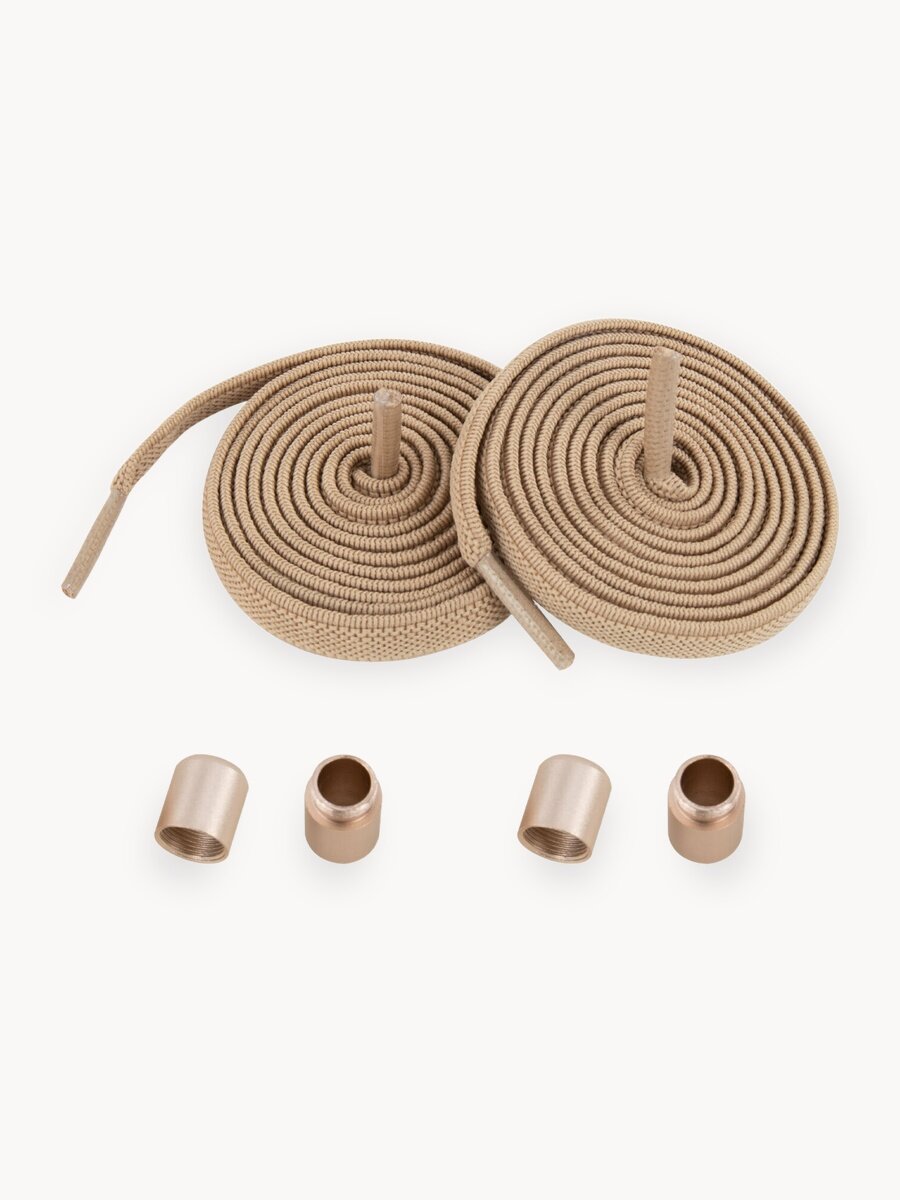 Шнурки (резинки) плоские с фиксаторами эластичные, длина 100 см, ширина 8 мм, бежевые, Shegra, 701711