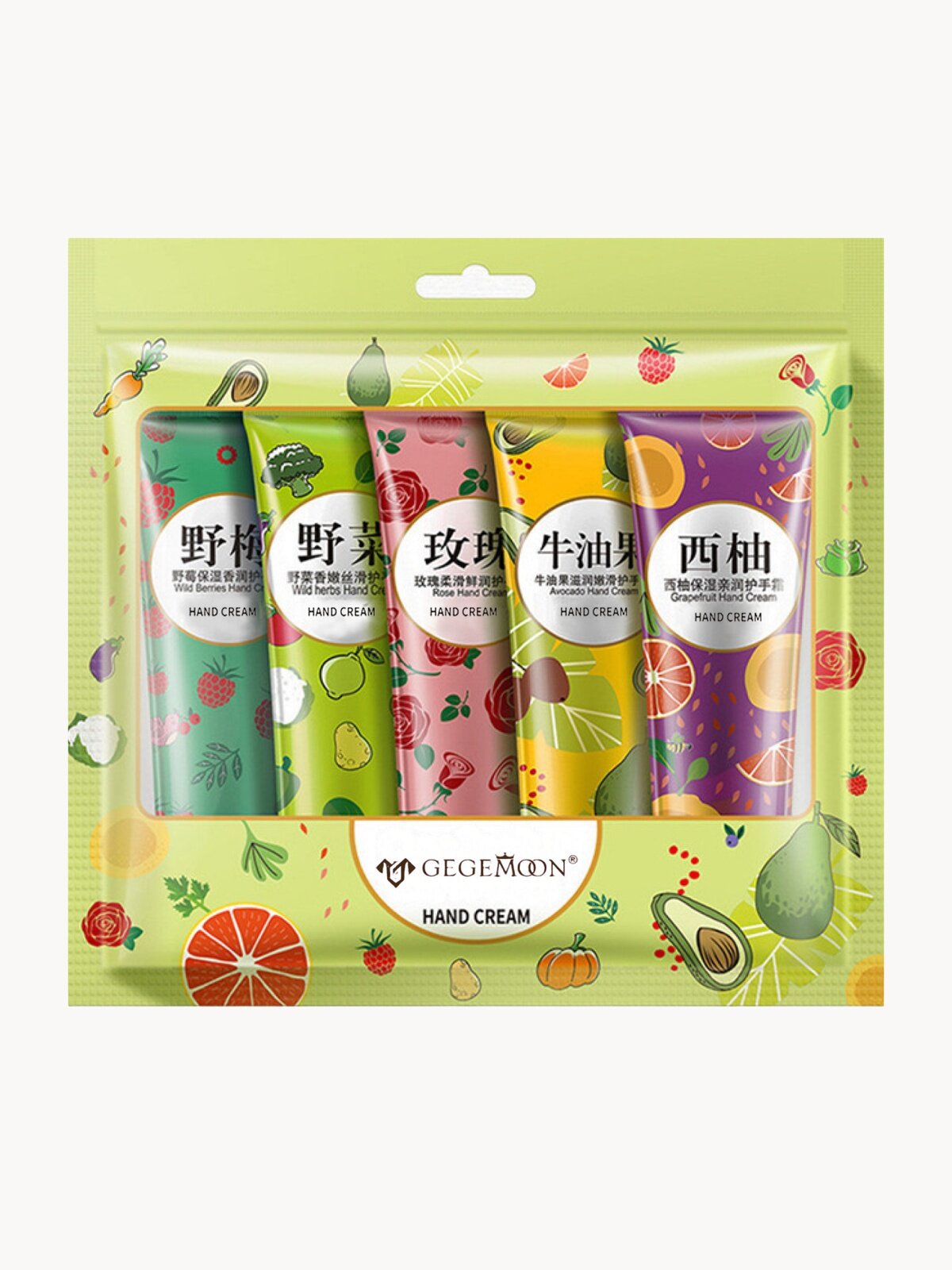 Набор крем для рук с увлажняющим и питательным эффектом 5 штук, Gegemoon , 30 мл