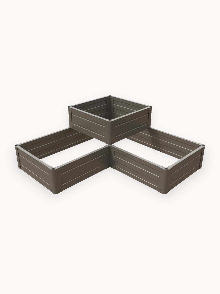 Парники Сибири/Клумбадвухъярусная "Пьедестал угловой" из ПВХ, пластика, Цвет: Коричневый