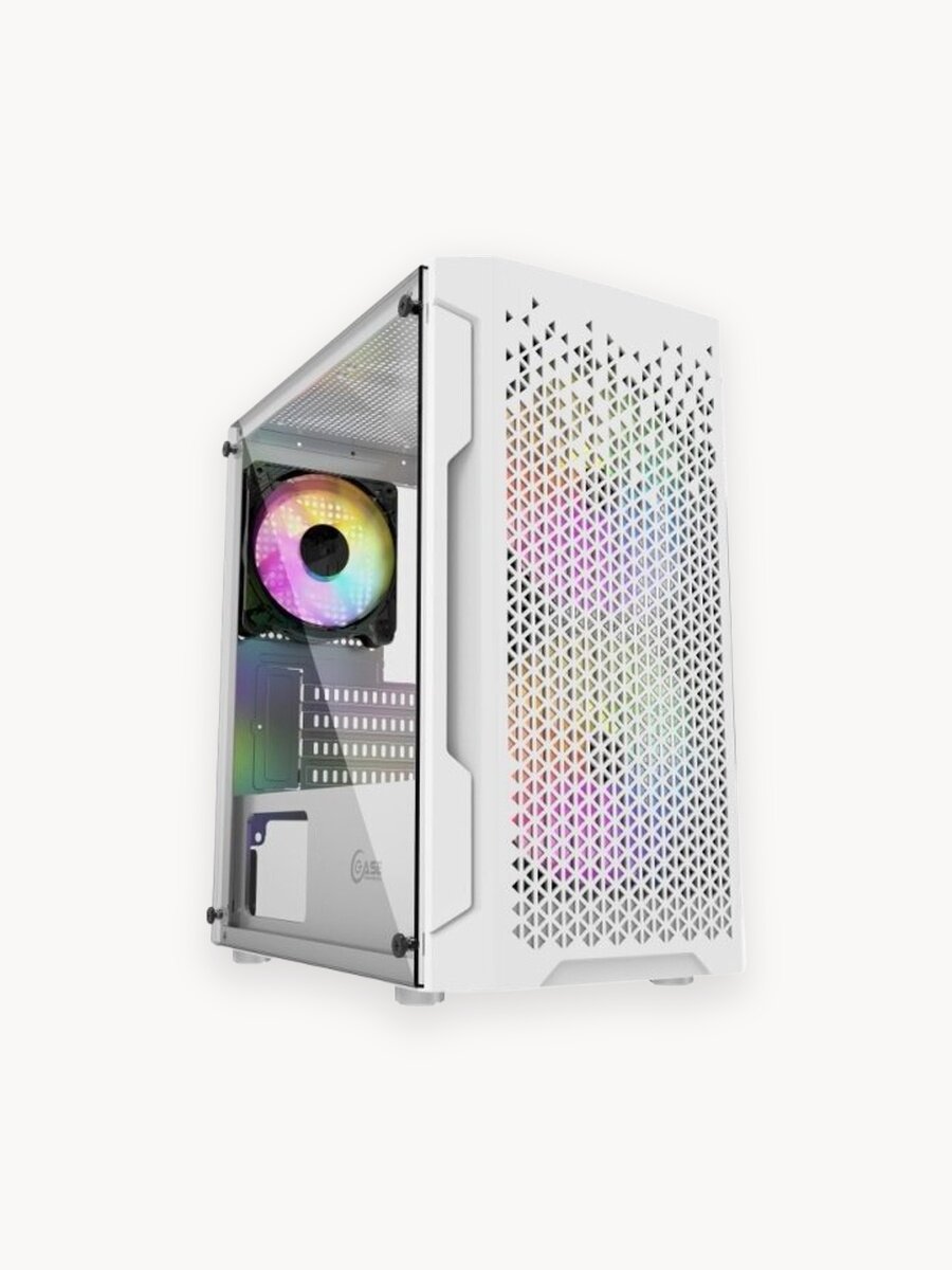 Корпус Powercase Mistral Micro Z3W Mesh LED, белый (CMIMZW-L3)