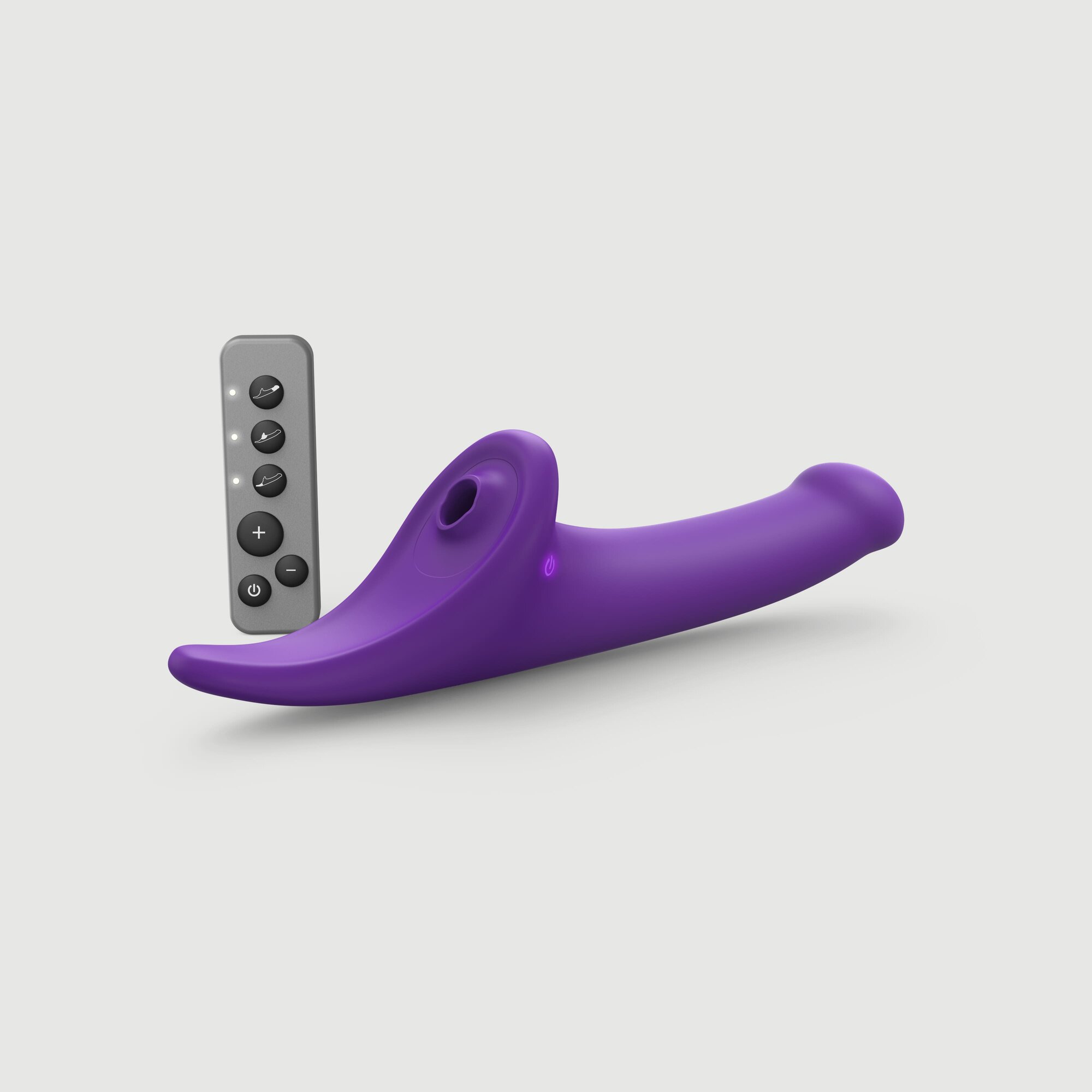 Фаллоимитатор Multi Orgasm Dildo с клиторальной стимуляцией и вибрацией, размер M фиолетовый, силикон