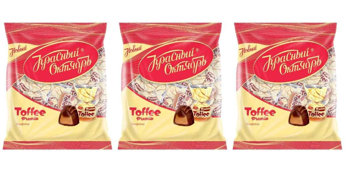 Красный Октябрь Конфеты Toffee Premio 250 г, 3 шт
