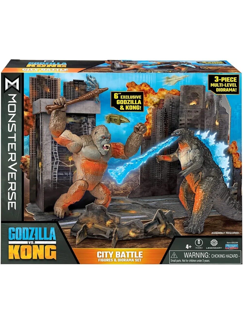 Игровой набор с фигурками Годзилла против Конга, диорама City Battle