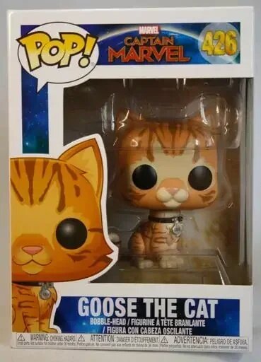 Коллекционная виниловая фигурка Funko Pop 426 Goose The Flerken — Самый опасный кот в Марвел-Космосе (Капитан Марвел), декор для рабочего стола, подарок для фанатов комиксов