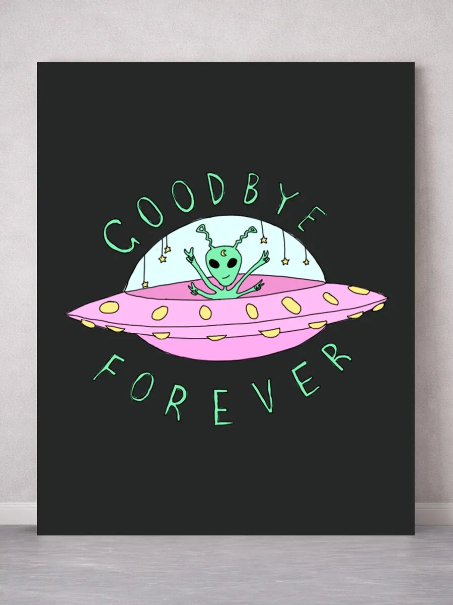 Картина на стену 40х50 см НЛО goodbye forever
