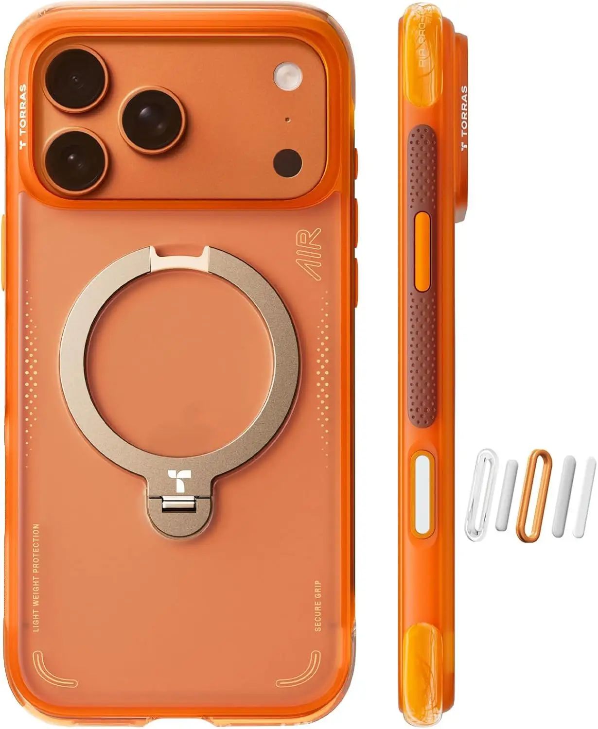 Чехол TORRAS Ostand Q3 Air для iPhone 17 Pro Max с магнитным держателем на 360 градусов, совместимый с MagSafe, с управлением камерой, ударопрочный, 6,9 дюйма
