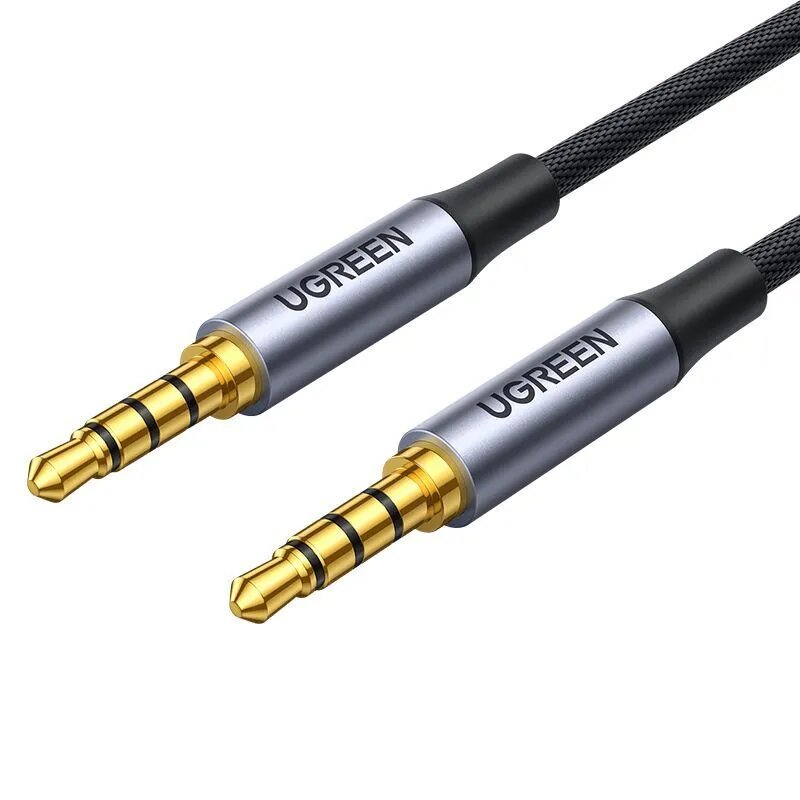 Кабель UGREEN AV183 (20785) 3.5mm Male to Male 4-Pole Microphone Audio Cable. Длина: 3м. Цвет: черный