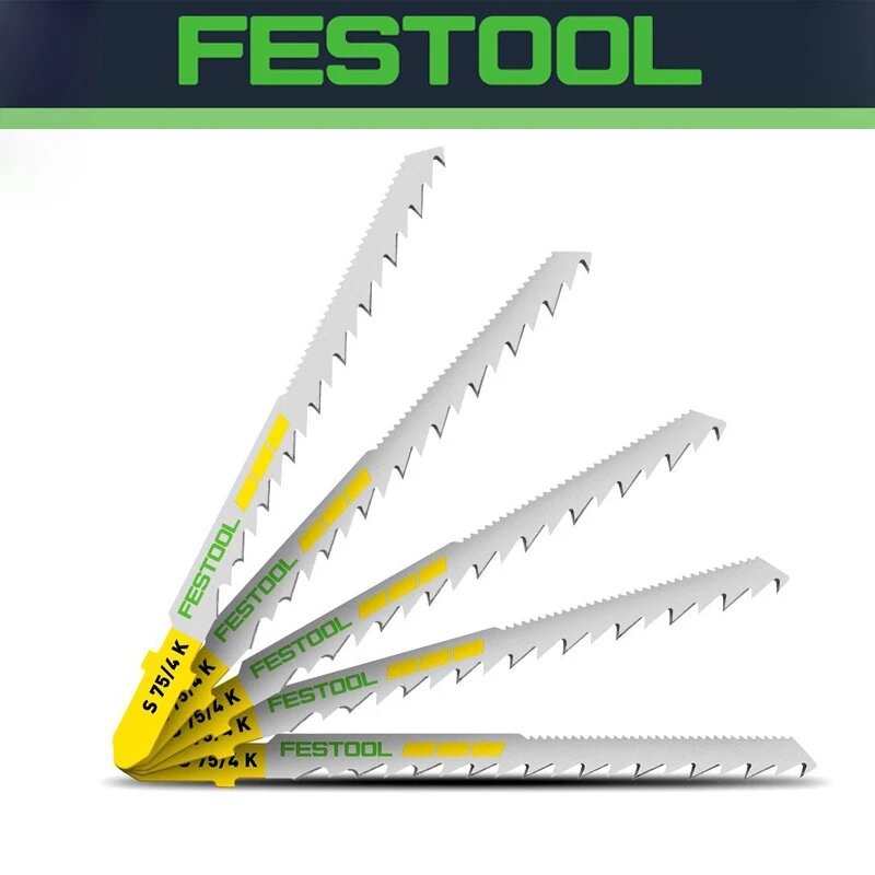 FESTOOL Полотно для лобзика S 75/4 K/5 Curve Cuts Wood, 5 шт.