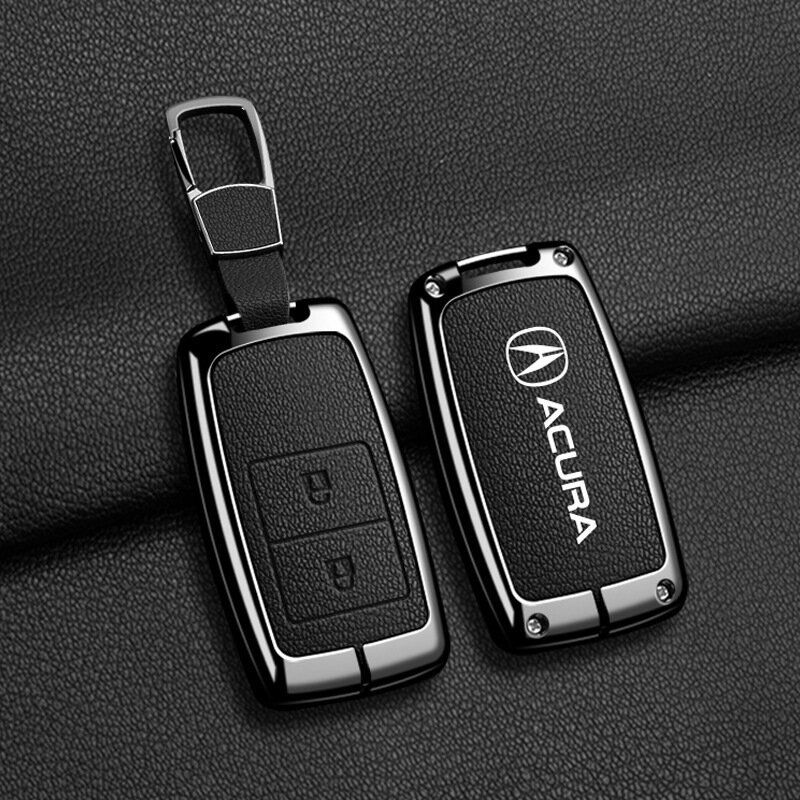 Чехол для ключей Acura CDX/RDX/MDX/NSX/TXL/XL с черным рисунком овечьей кожи, 2-кнопочным дизайном и крючком B01