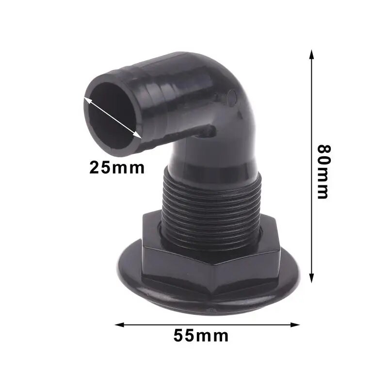 Фитинг 90 градусов для морских дренажных систем Черный, L Black