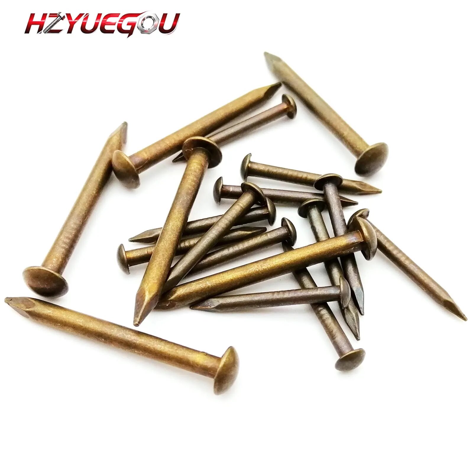 Гвозди HZYUEGOU из меди, круглые, 1.2-2.8 мм, 8-50 мм 10pcs 2.8x50mm