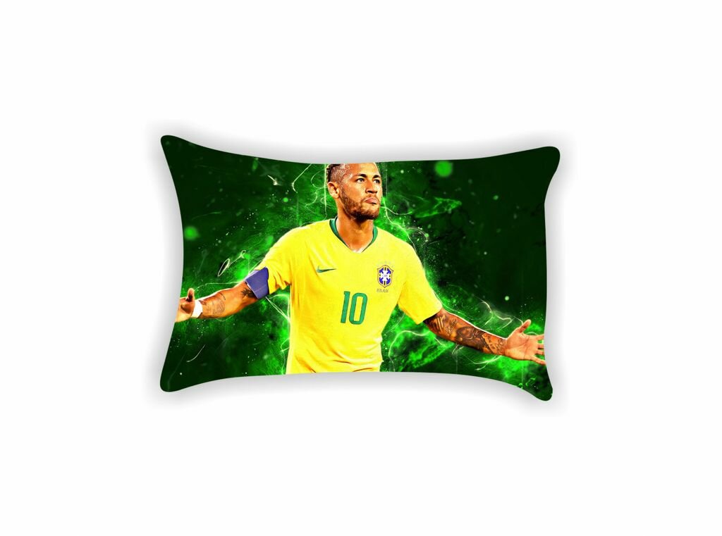 Подушка Неймар да Силва Сантос Жуниор, Neymar da Silva Santos Junior №22, картинка с двух сторон