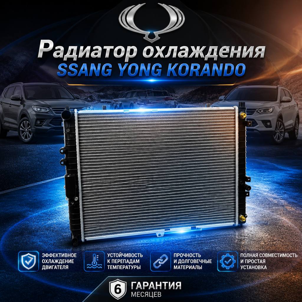 Радиатор охлаждение Ssang Yong Korando