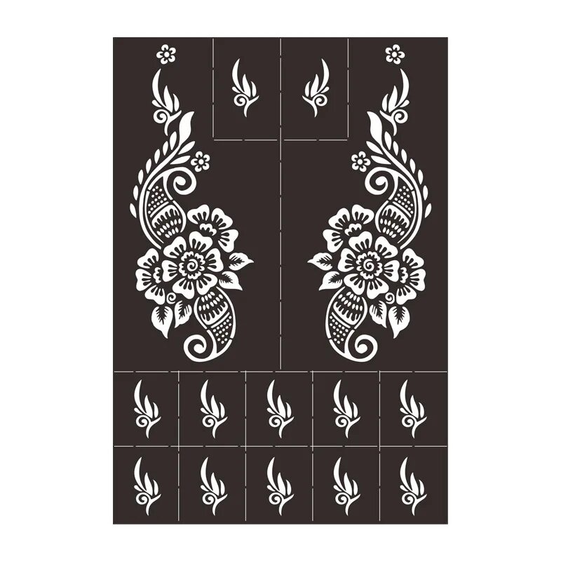 Многоразовые трафареты для татуировок хной Henna Tattoo Stencil S3216