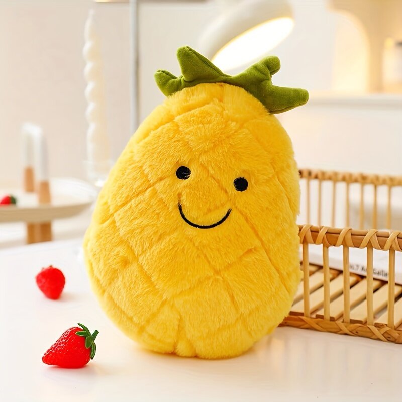 Мягкая плюшевая игрушка ананас, ткань, желтый, кукла из ткани 25cm, домашний декор