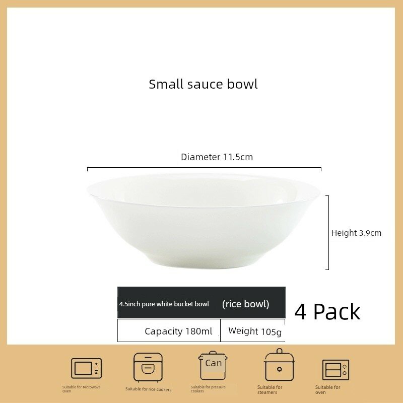 Элитная чаша из чистого белого костяного фарфора в китайском стиле для дома: большая рисовая, лапшевая, суповая,