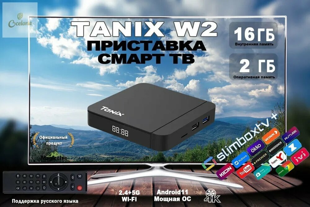 Медиаплеер Tanix W2 2/16GB S905W2 смарт ТВ приставка Android 11 караоке система