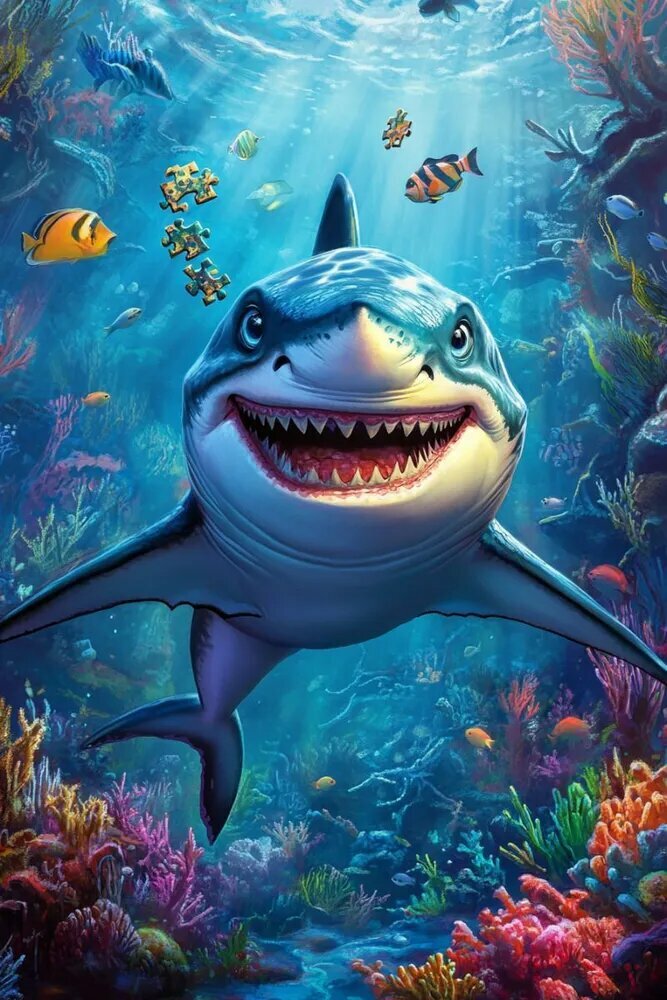 Алмазная Мозаика "Акула" 40X50 См Алмазная Вышивка / Картина Стразами Подарков / Украшения