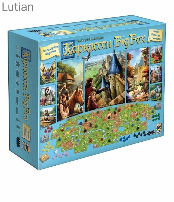 Hobby World. Настольная игра для детей и взрослых Каркассон: Big Box Китайская версия