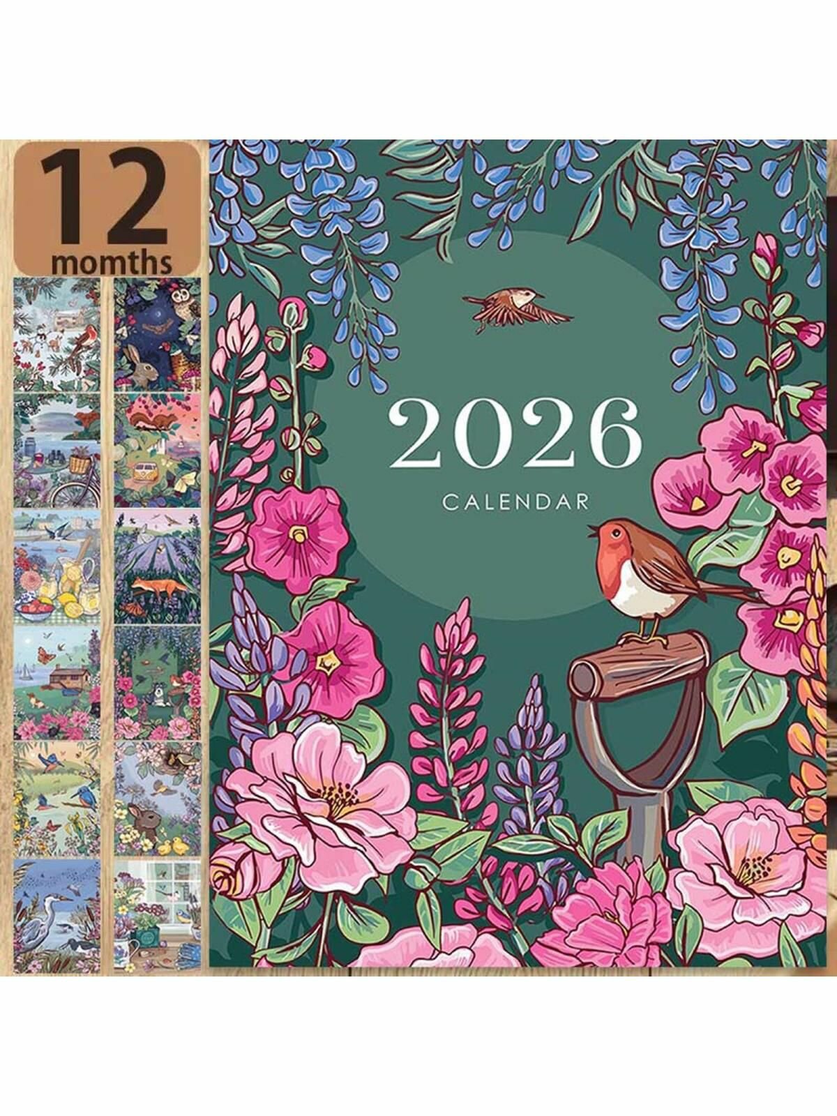 Настенный календарь 2026 Сад мечты 12 цветущих иллюстраций на каждый месяц