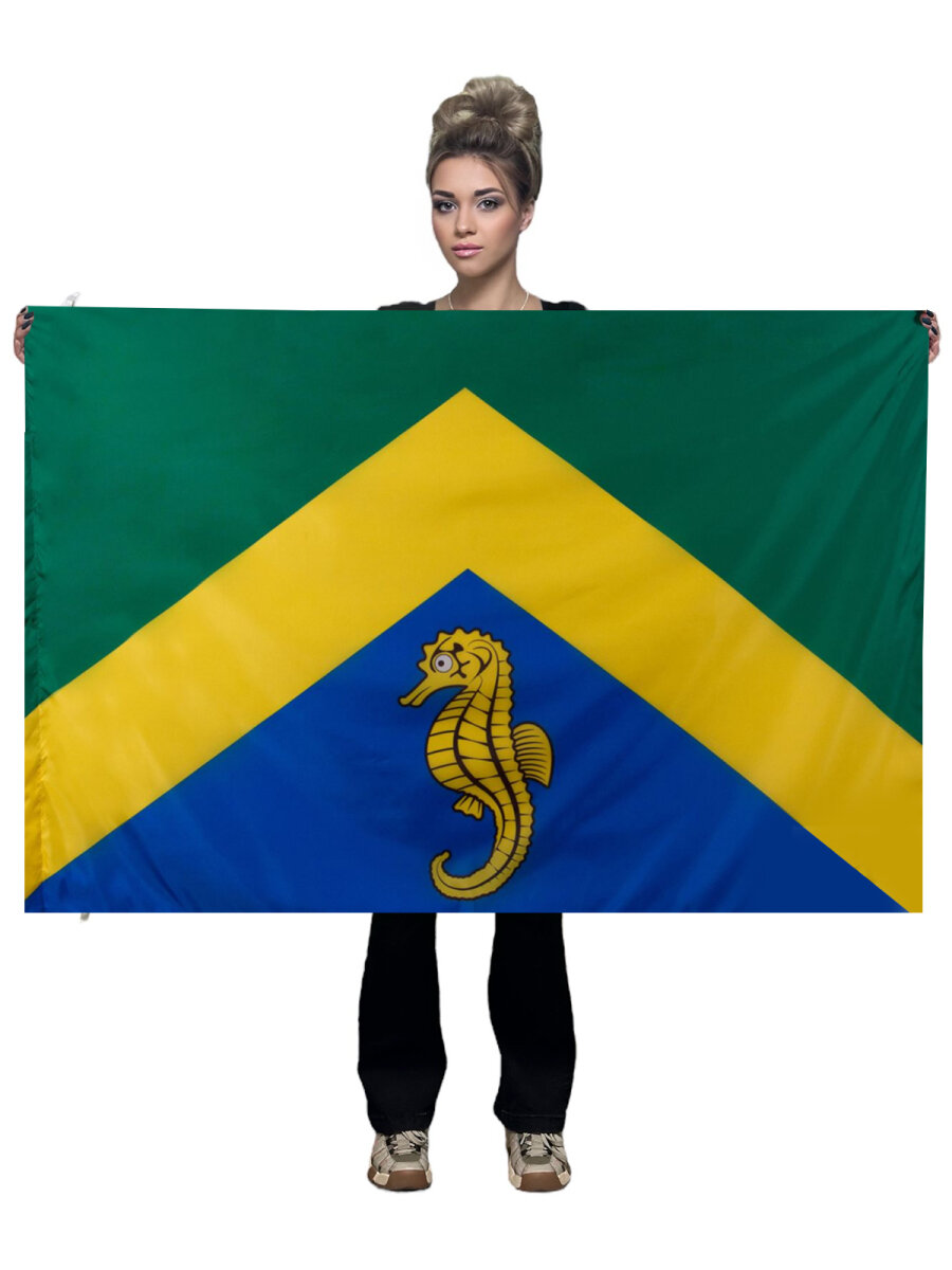 Флаг Джубги Краснодарского края; размер: флага 90х135см; материал: полиэфирный шелк