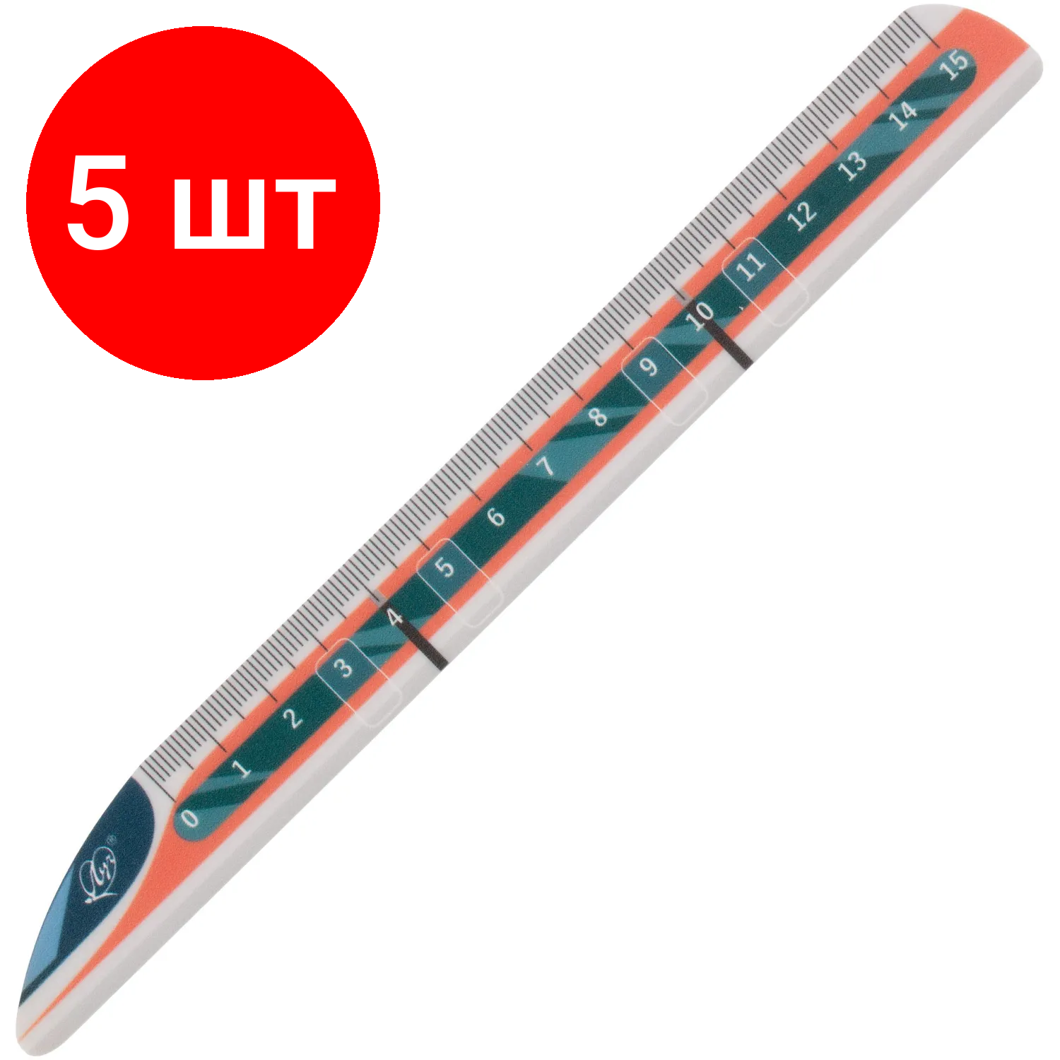 Комплект 5 штук, Линейка фигурная Поезд 34С 2263-08